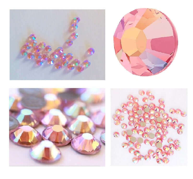 AB Light Rose Quartz Crystal Rhinestones - Bulk