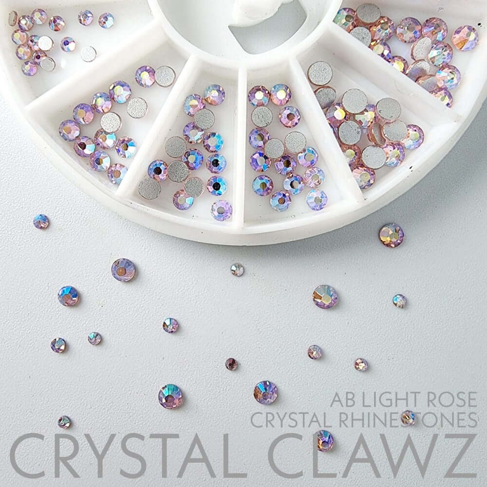 AB Light Rose Crystal Rhinestone Wheel